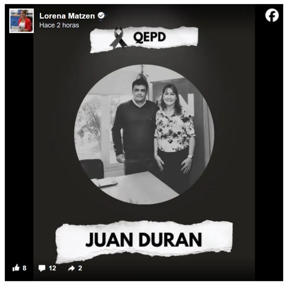 Colegas y figuras del ámbito político se despiden de Juan Durán, titular del programa CERCA en ...